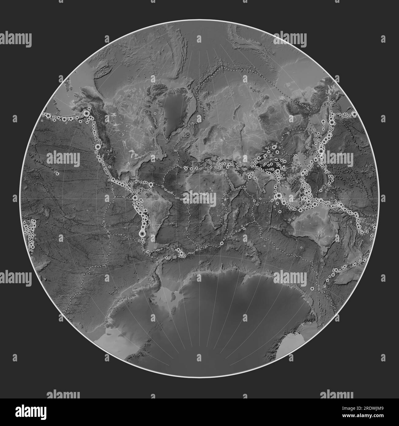 Locations of earthquakes above 6.5 magnitude recorded since the early ...