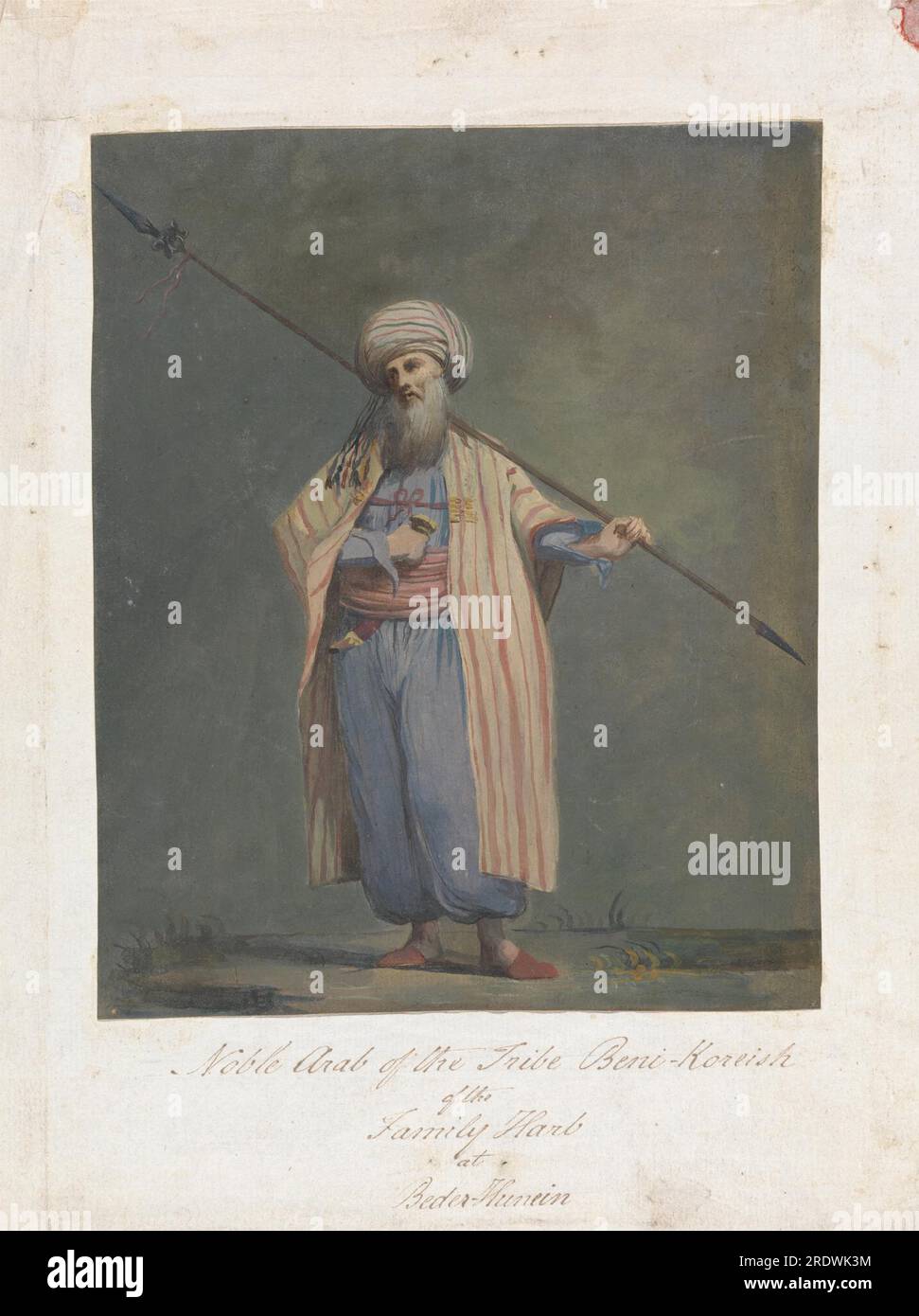 Noble Arab of the Tribe Beni-Koreish of the Family Harb at Beder-Hunein ...