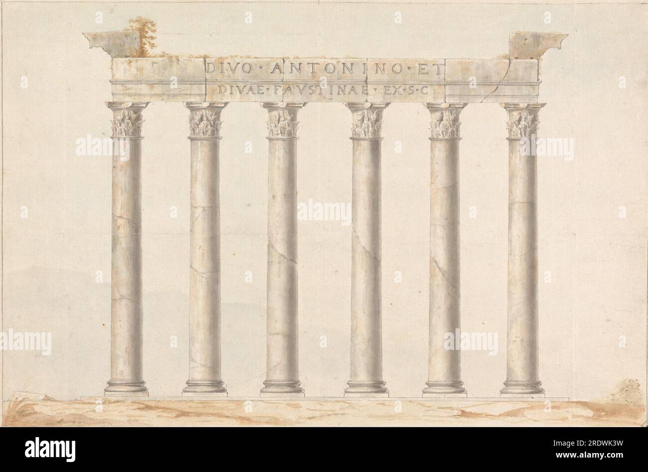 Elevation of Ruined Temple by James Bruce Stock Photo - Alamy