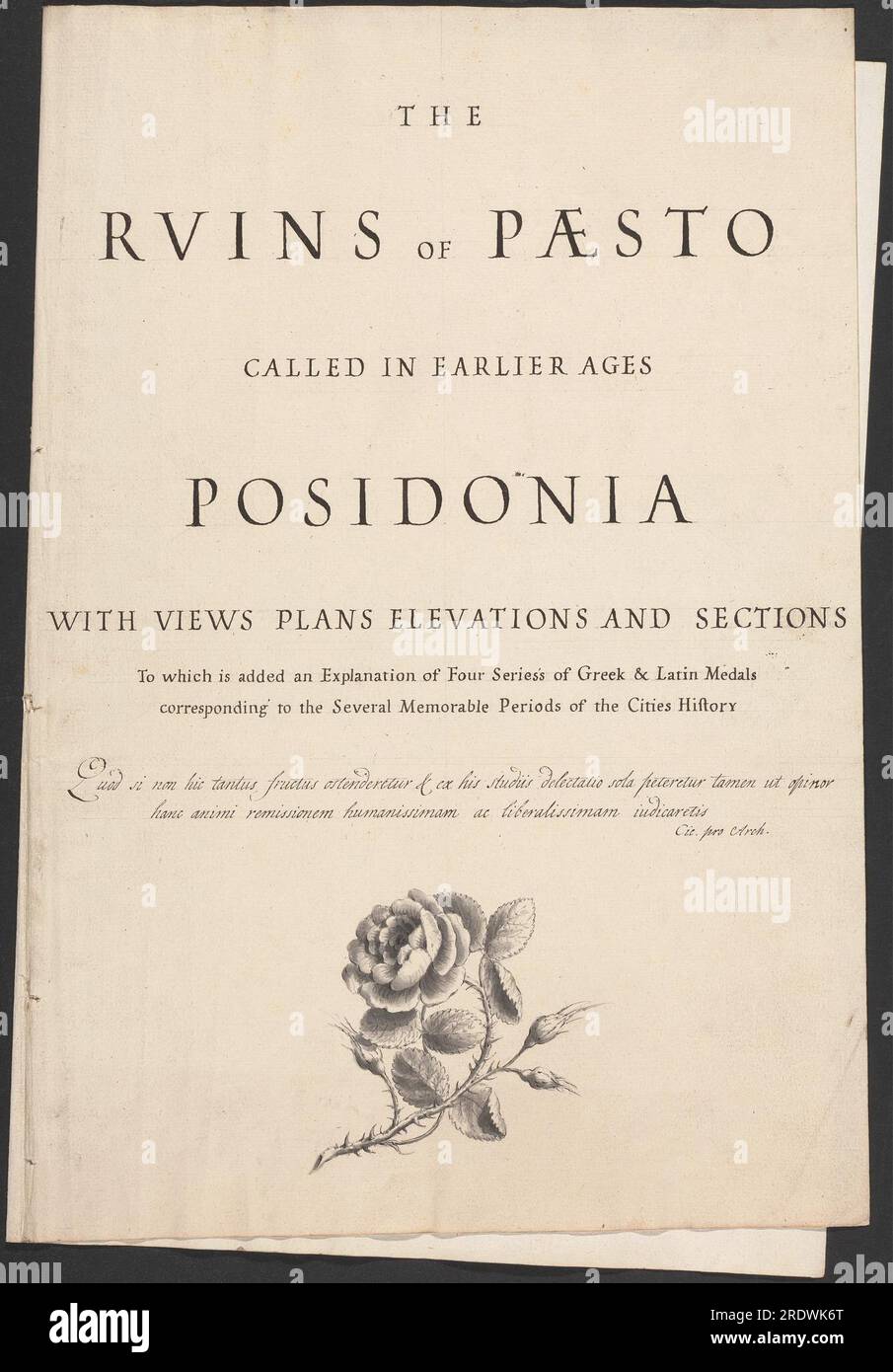 Title page for a set of drawings entitled "The Ruins of Paesto" by ...