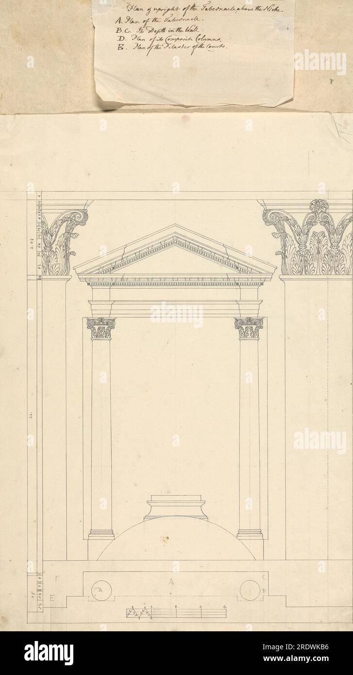 Plan of upright of the Tabernacle above the Niche of Temple at Baalbec ...