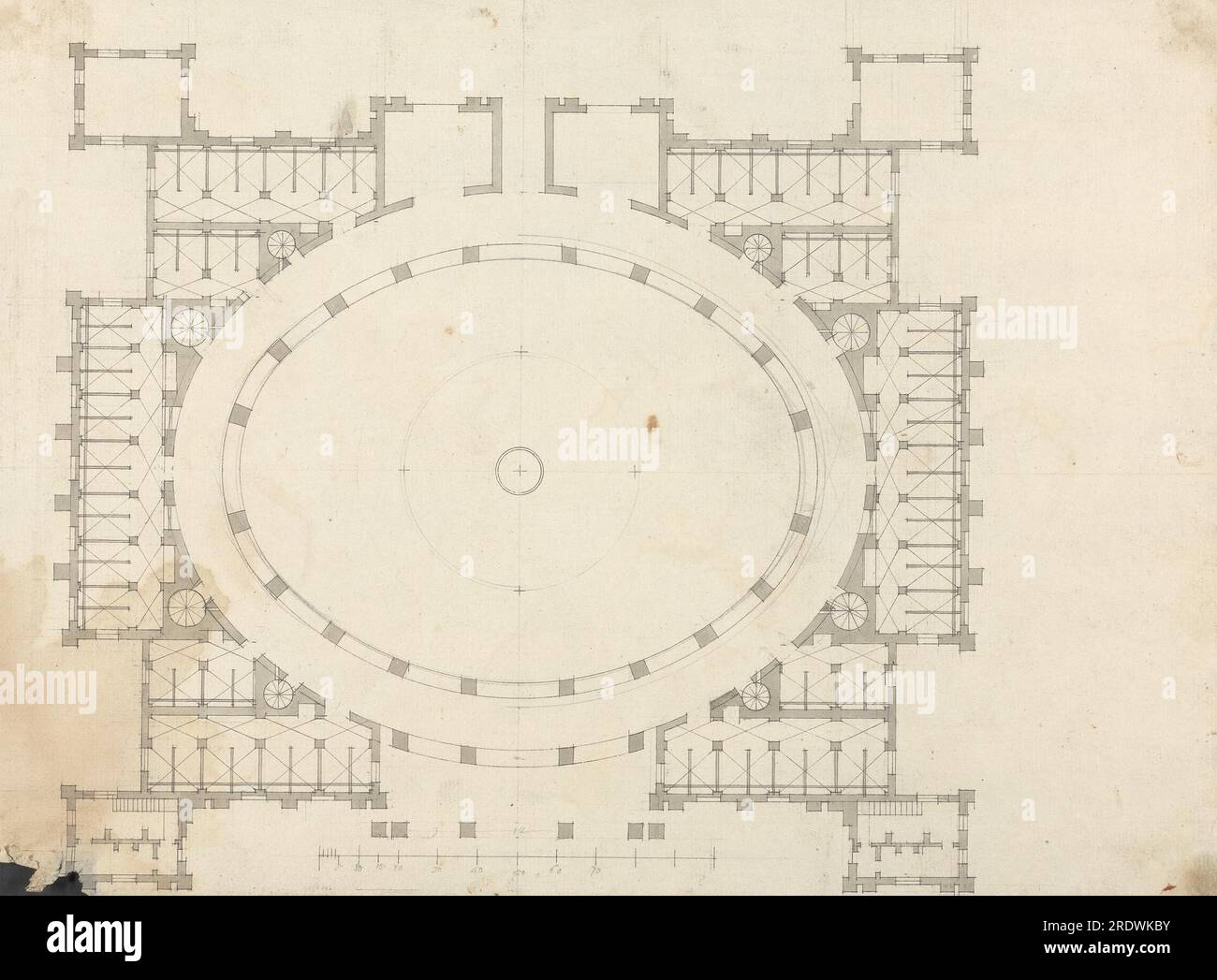 Plan of the Temple at Baalbec by James Bruce Stock Photo - Alamy