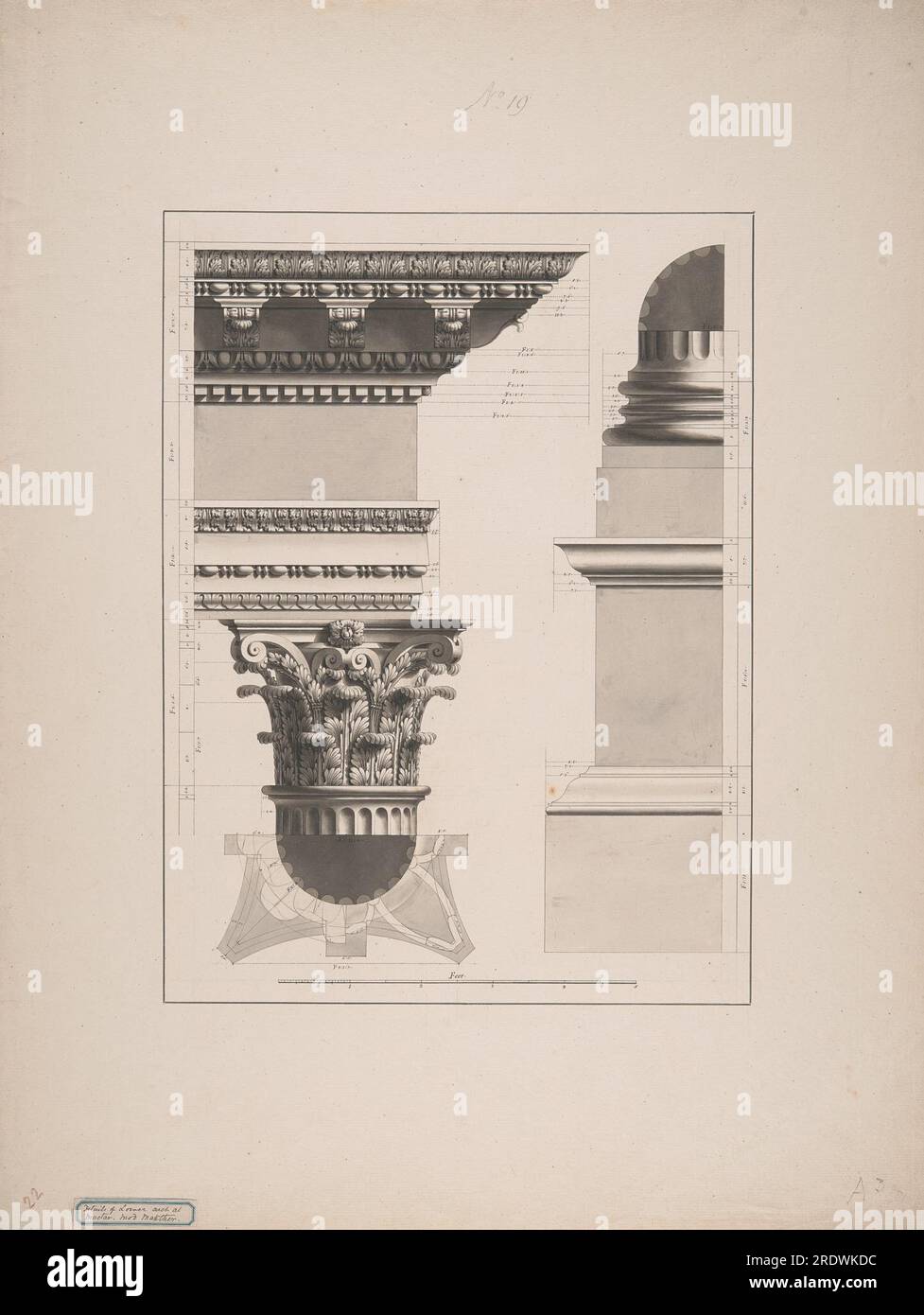 Details of Plinth and Entablature of Lower Arch at Mactar, Modern ...