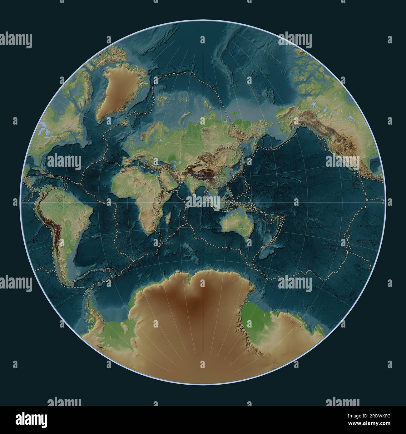 Tectonic plate boundaries on the world wikipedia style elevation map in ...