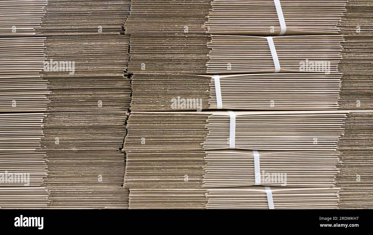 corrugated cardboard for packing, Pile of corrugated cardboard sheets ...
