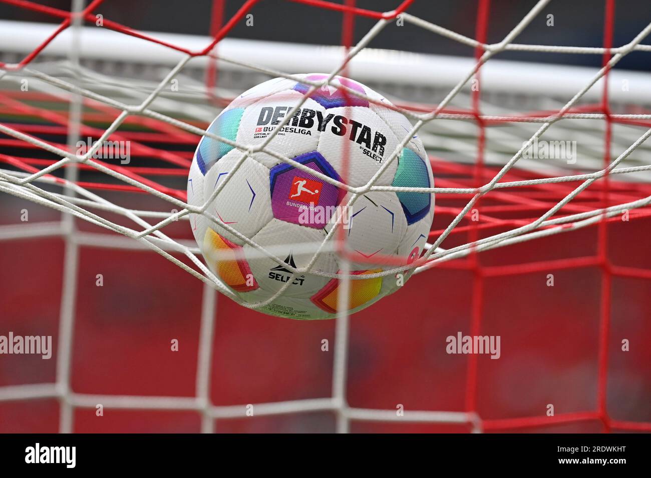 Official game ball Derbystar Select is on the goalnetz, ball, team ...
