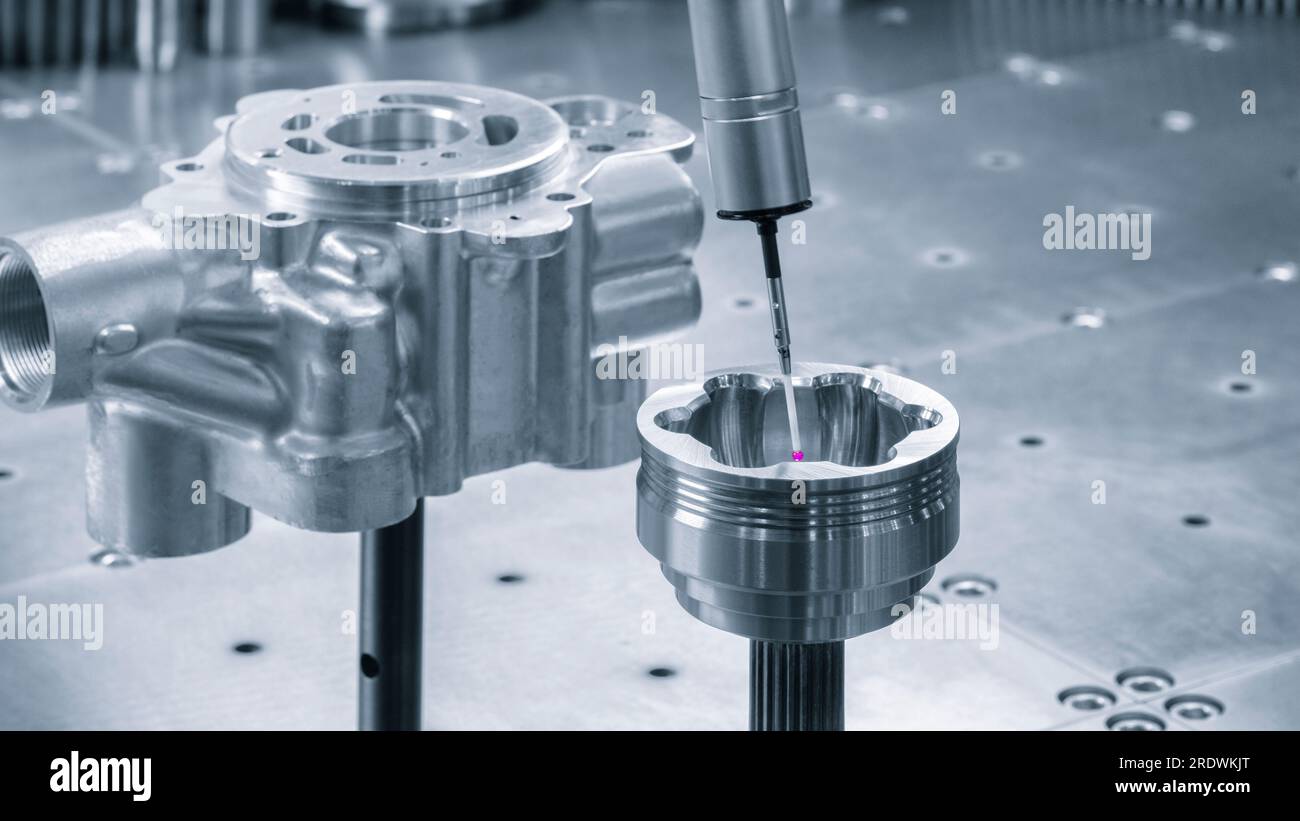 Quality control on milling CNC machine, coordinate measuring machine ...