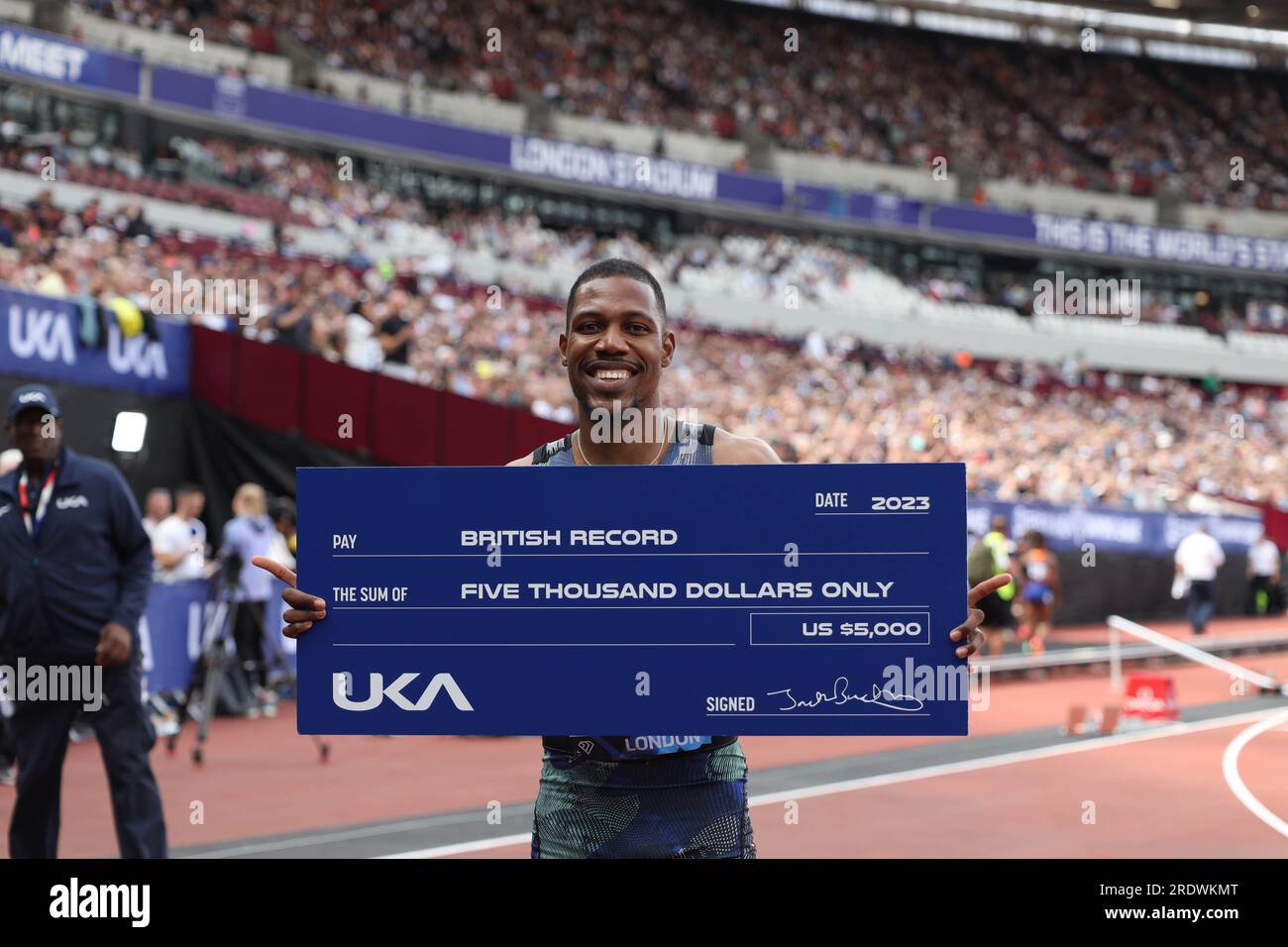 Khaleb Brooks giving inspirational winning speech Stock Photo - Alamy