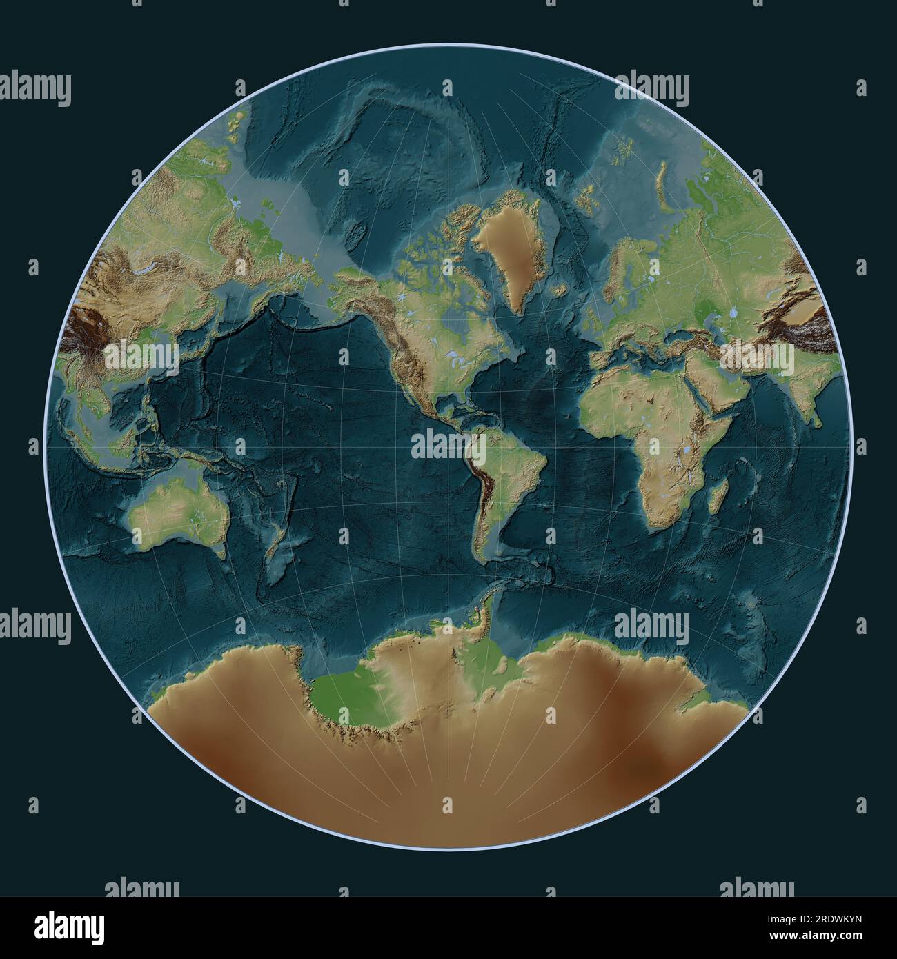 World wikipedia style elevation map in the Lagrange projection centered ...