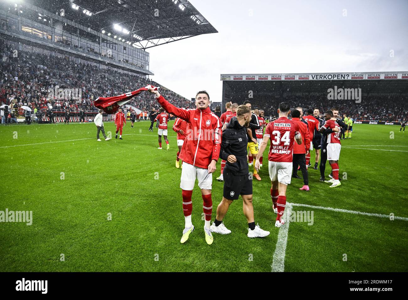 Antwerp, Belgium. 23rd July, 2023. Antwerp's Arbnor Muja celebrates ...