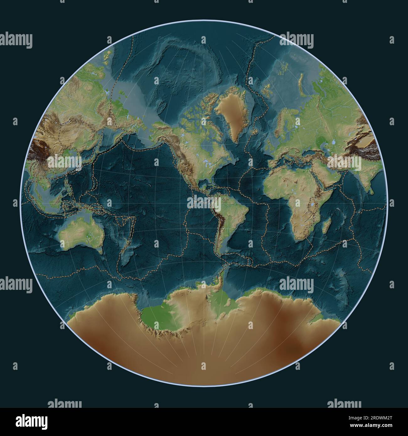 Tectonic plate boundaries on the world wikipedia style elevation map in ...