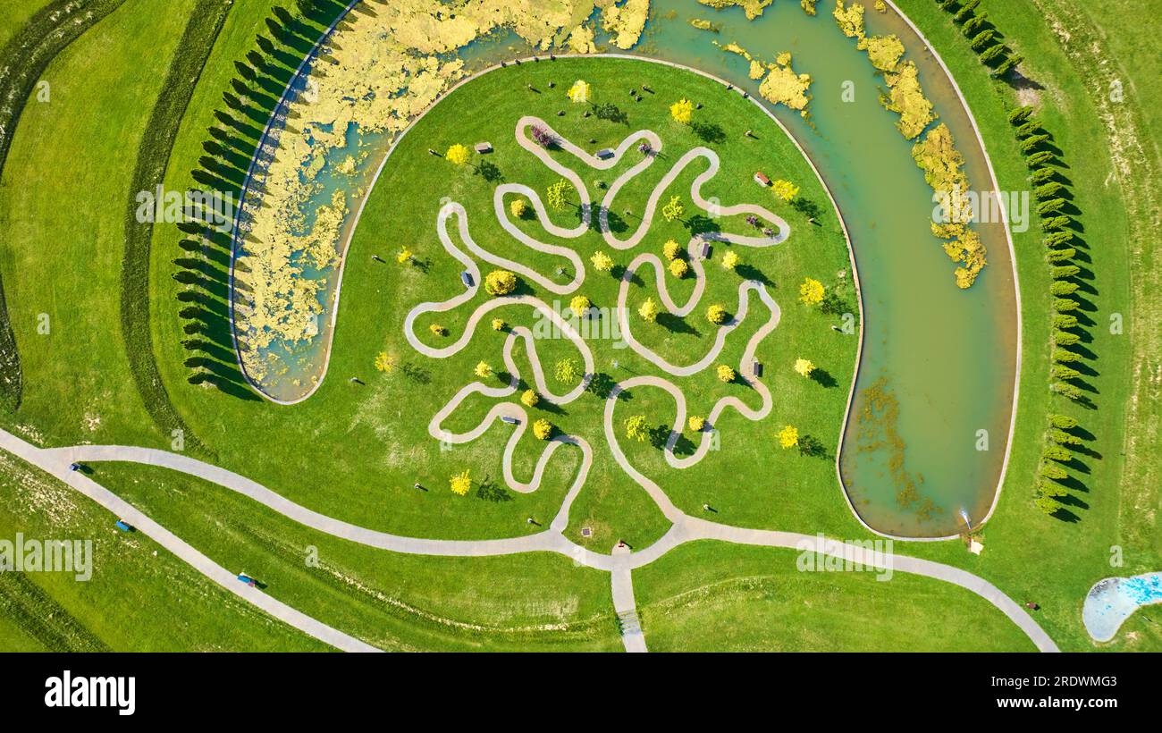 Multiple trails winding through park hi-res stock photography and ...