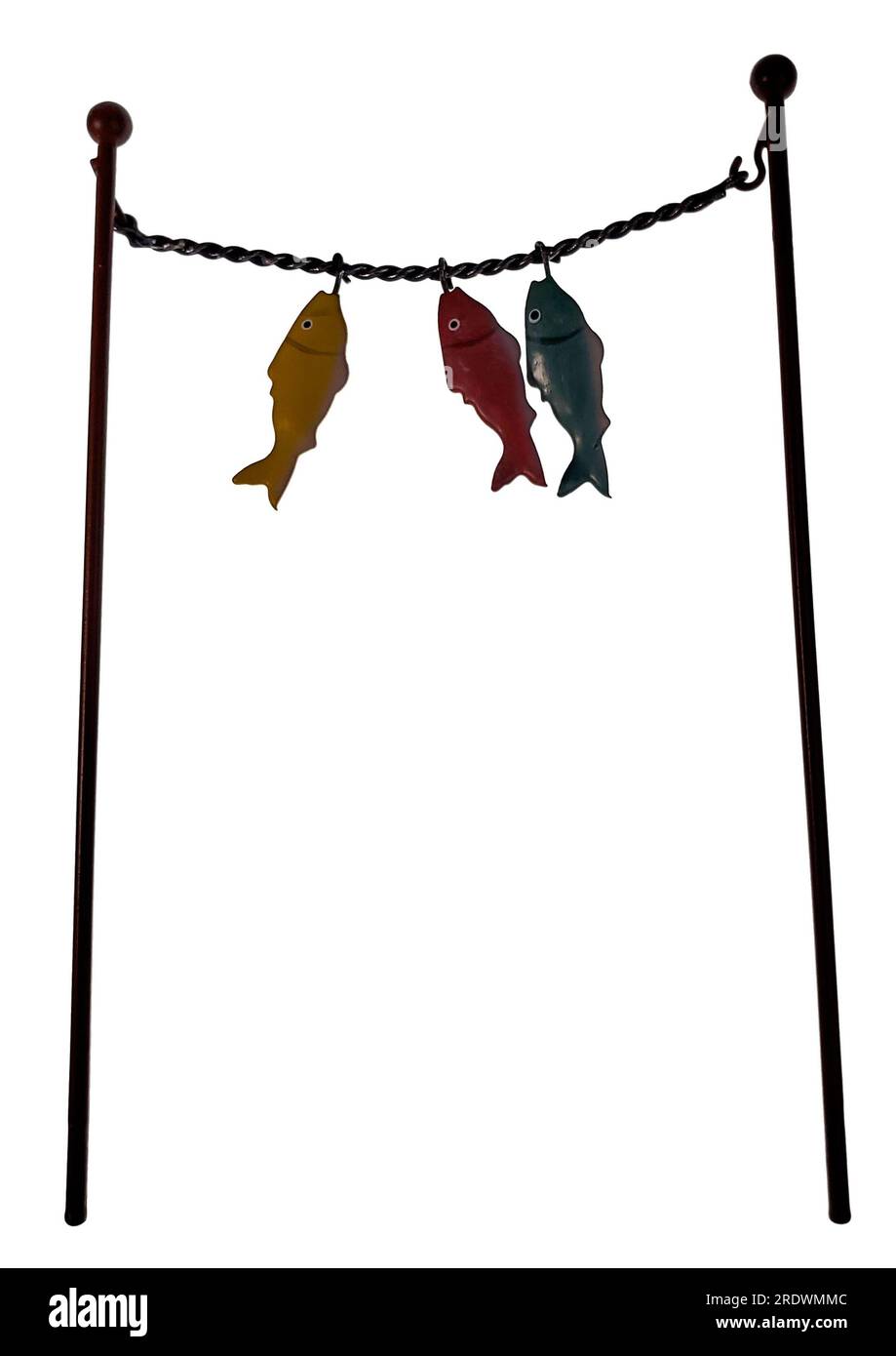 Fish caught hanging on a line Stock Photo - Alamy