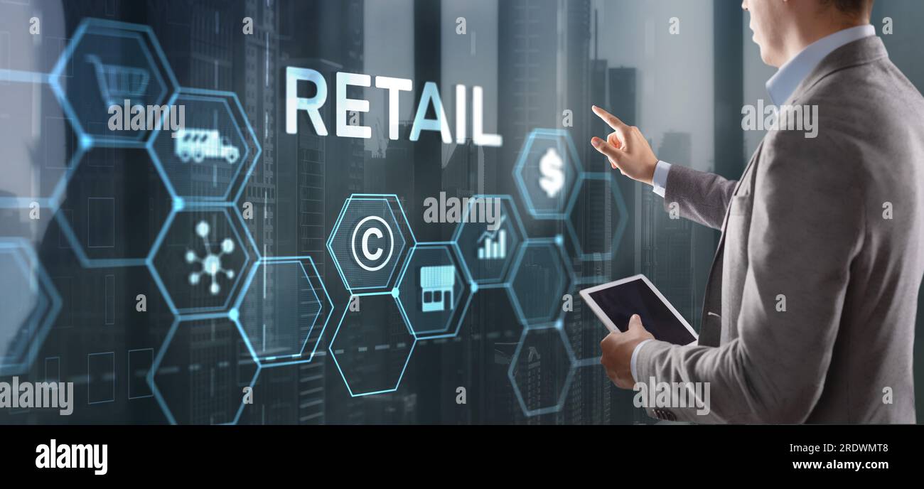 Retail concept marketing channels E-commerce Shopping automation on ...