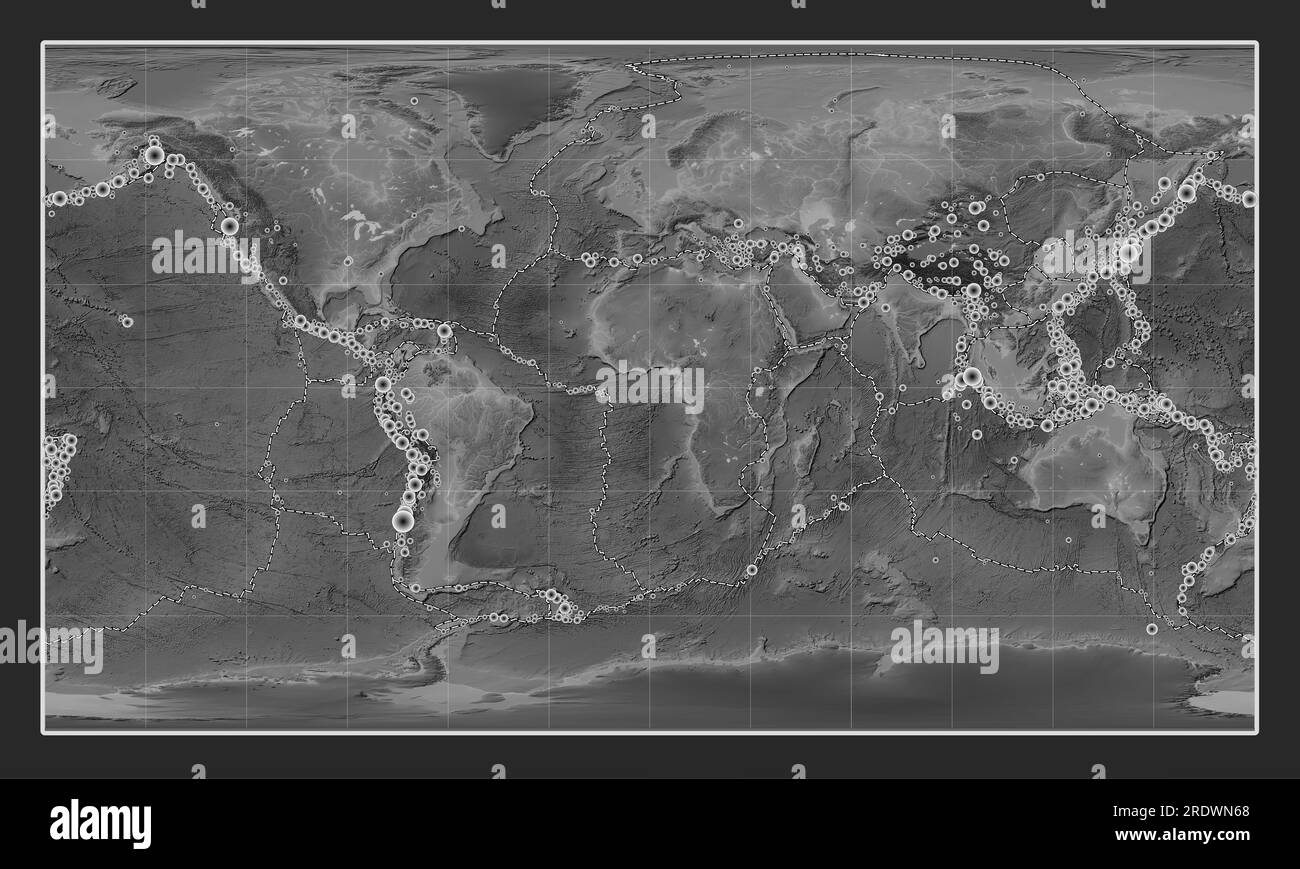 Locations of earthquakes above 6.5 magnitude recorded since the early ...