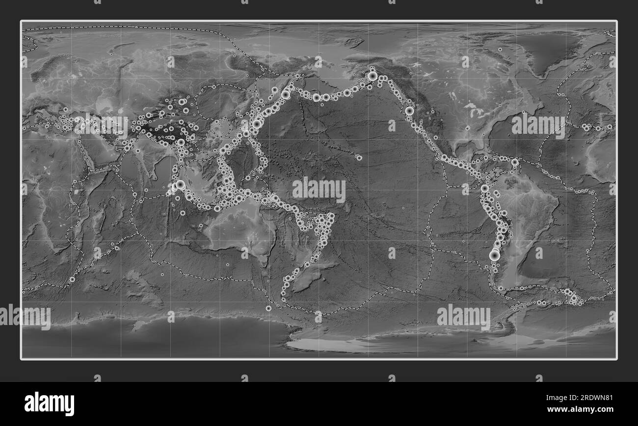 World Elevation Map Grayscale