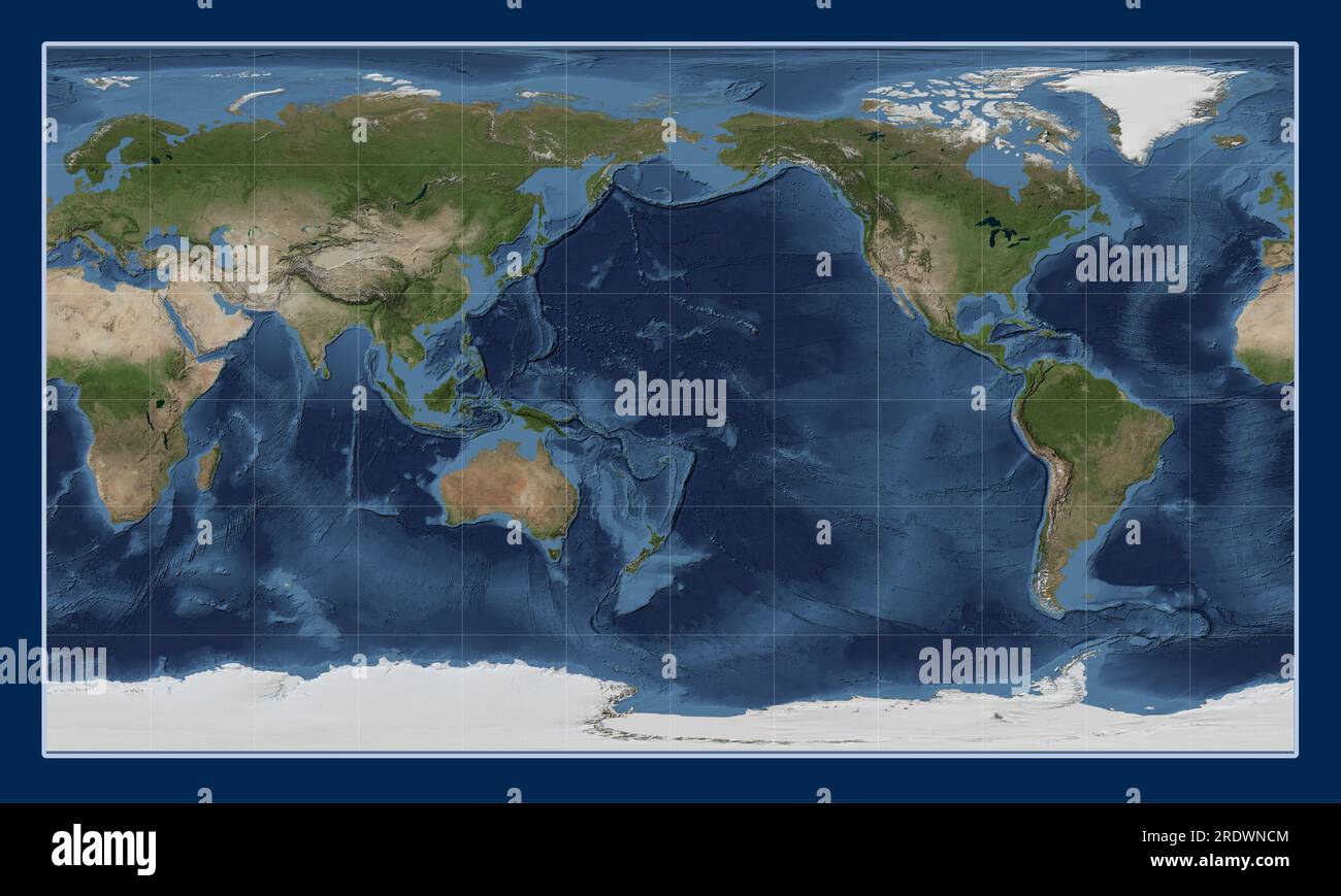 World blue Marble satellite map in the Patterson Cylindrical projection ...