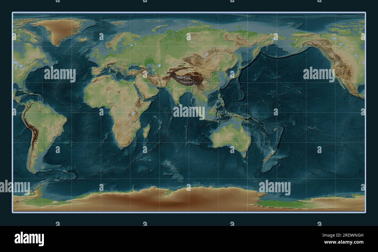 World wiki style elevation map in the Patterson Cylindrical projection ...