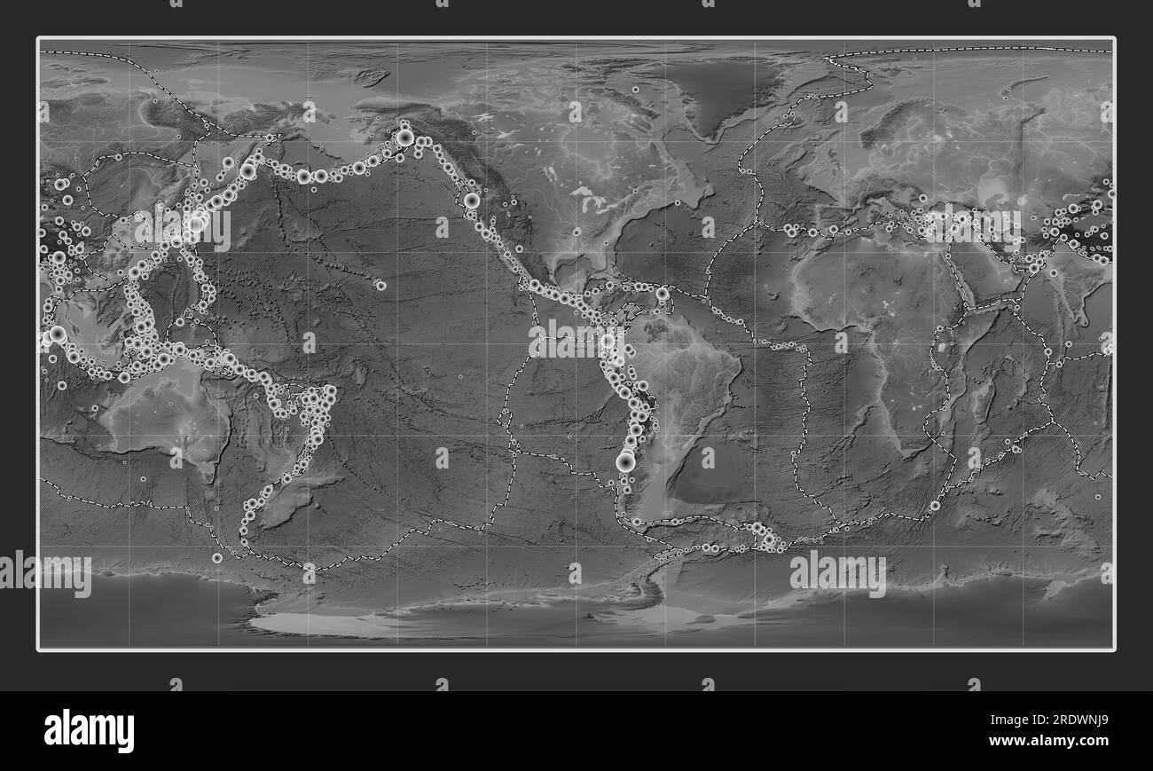 Locations of earthquakes above 6.5 magnitude recorded since the early ...