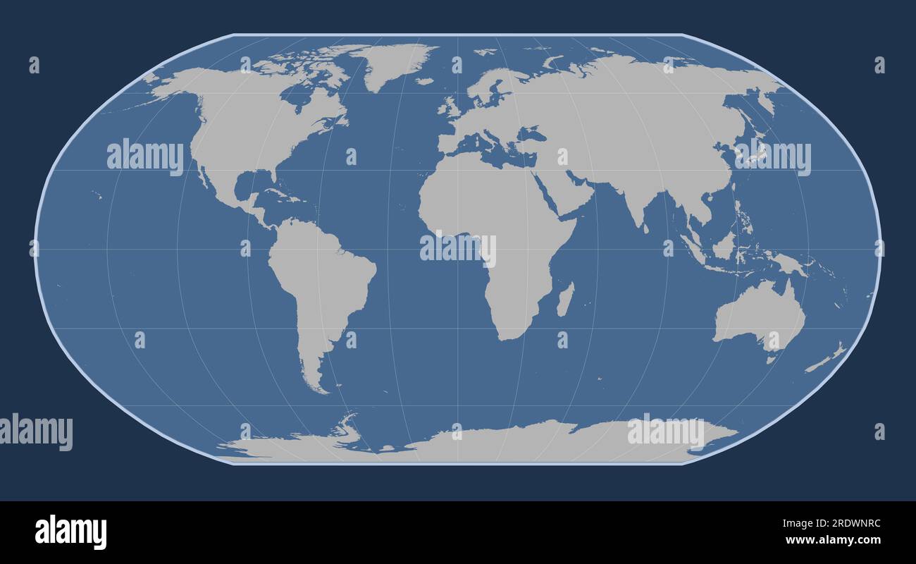Robinson Projection Blank World Map Blank Robinson Projection Stock