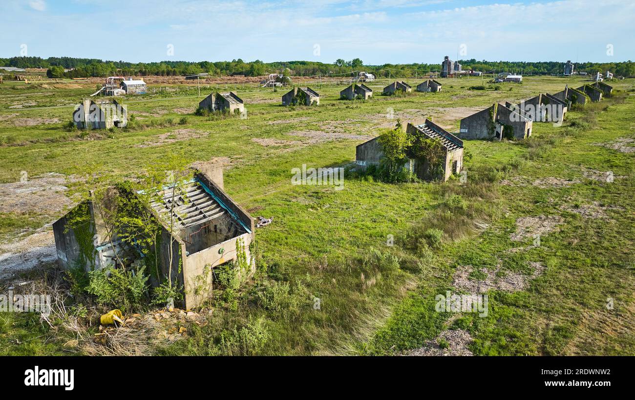 Creepy abandoned, identical structures houses factory slave homes ...