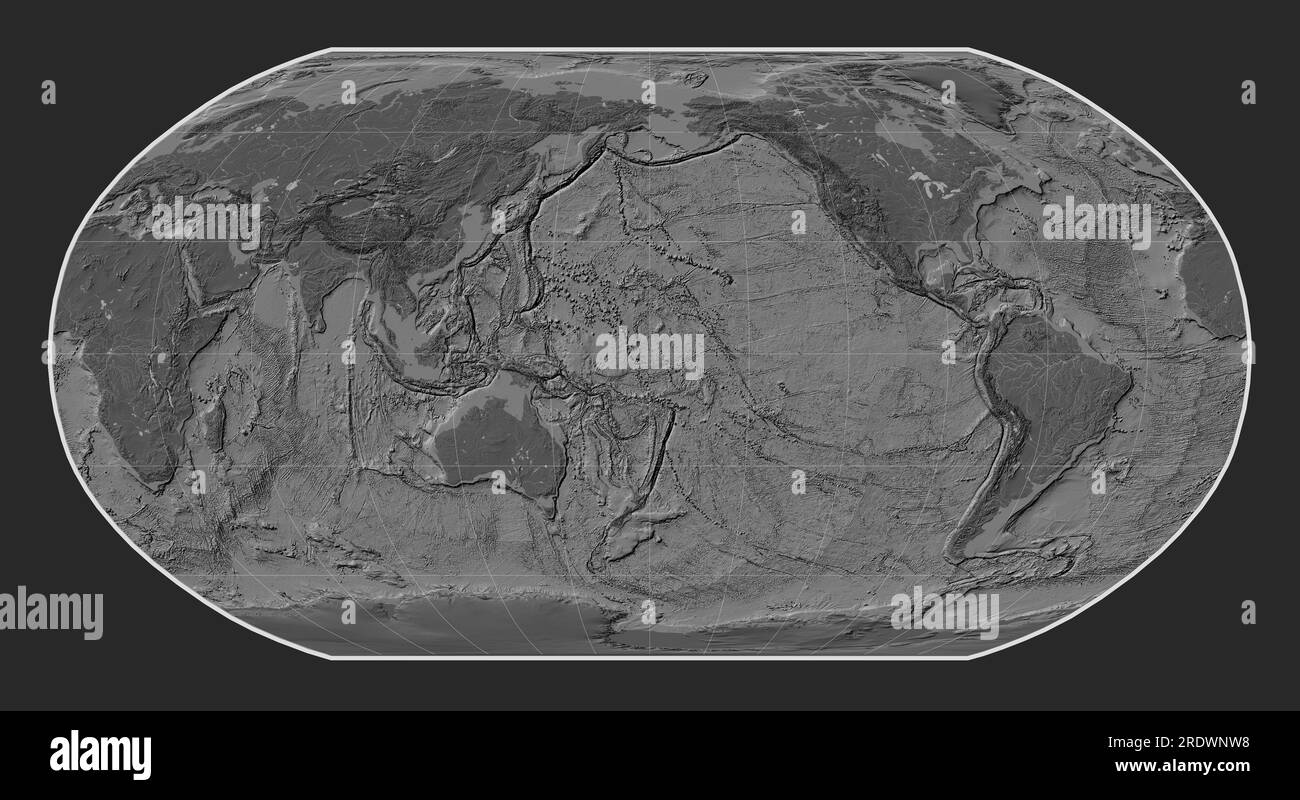 Robinson Projection Blank World Map Blank Robinson Projection Stock