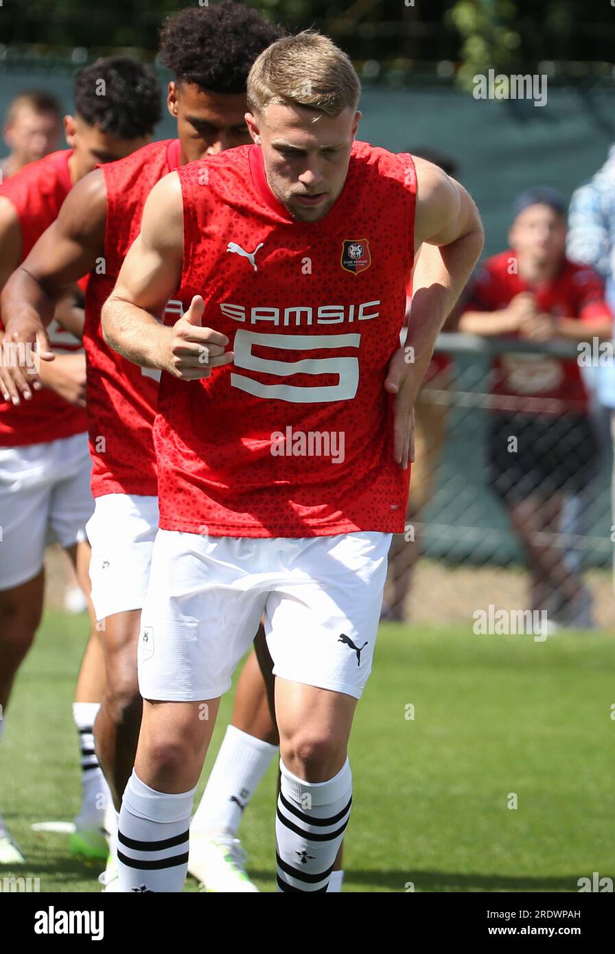 Adrien Truffert of Stade Rennais during the Amical 2023 between Stade ...