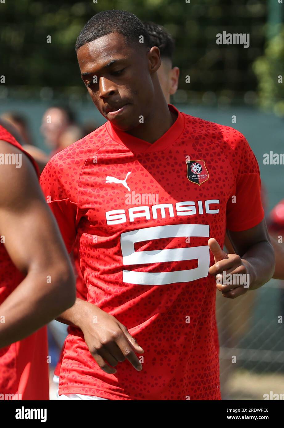 Jeanuël Belocian of Stade Rennais during the Amical 2023 between Stade ...