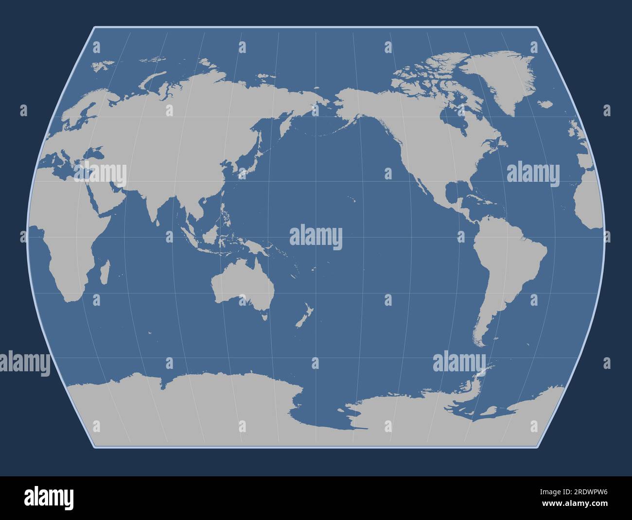 World solid contour map in the Times projection centered on the date ...