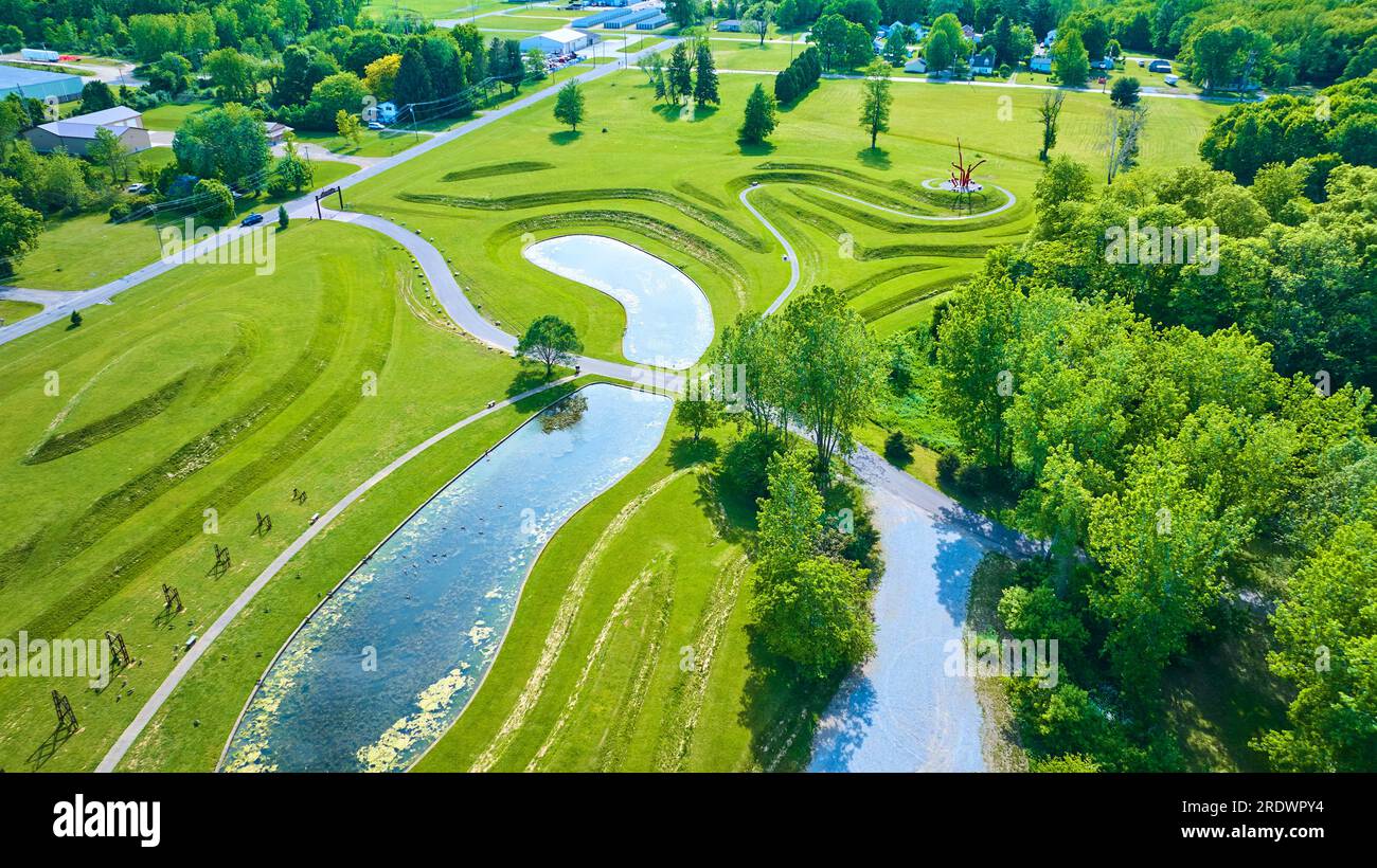Ariel drone small pond hi-res stock photography and images - Alamy