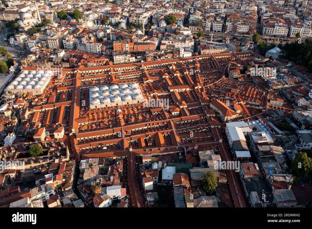 The famous Grand Bazaar in Istanbul, Turkey. Aerial view of the roof of ...