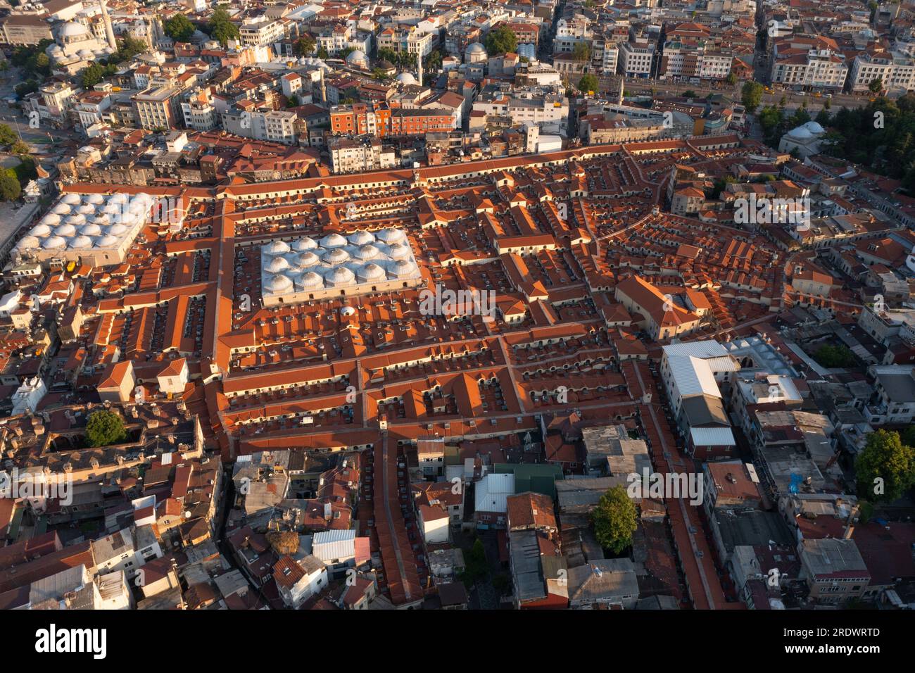 The famous Grand Bazaar in Istanbul, Turkey. Aerial view of the roof of ...
