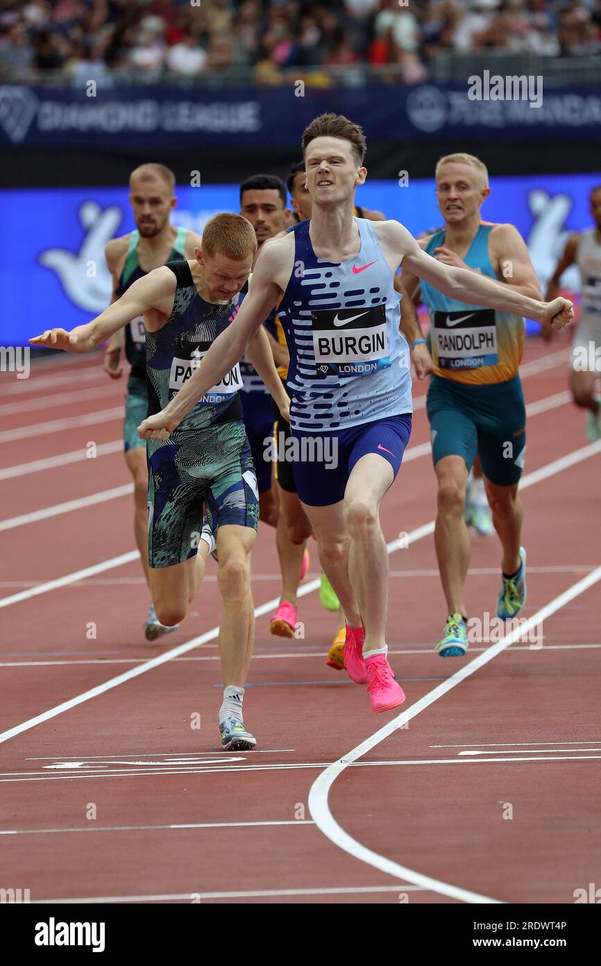 Max BURGIN winning the 800m in the Wanda Diamond League at the London ...