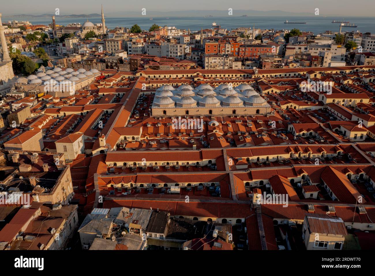 The famous Grand Bazaar in Istanbul, Turkey. Aerial view of the roof of ...