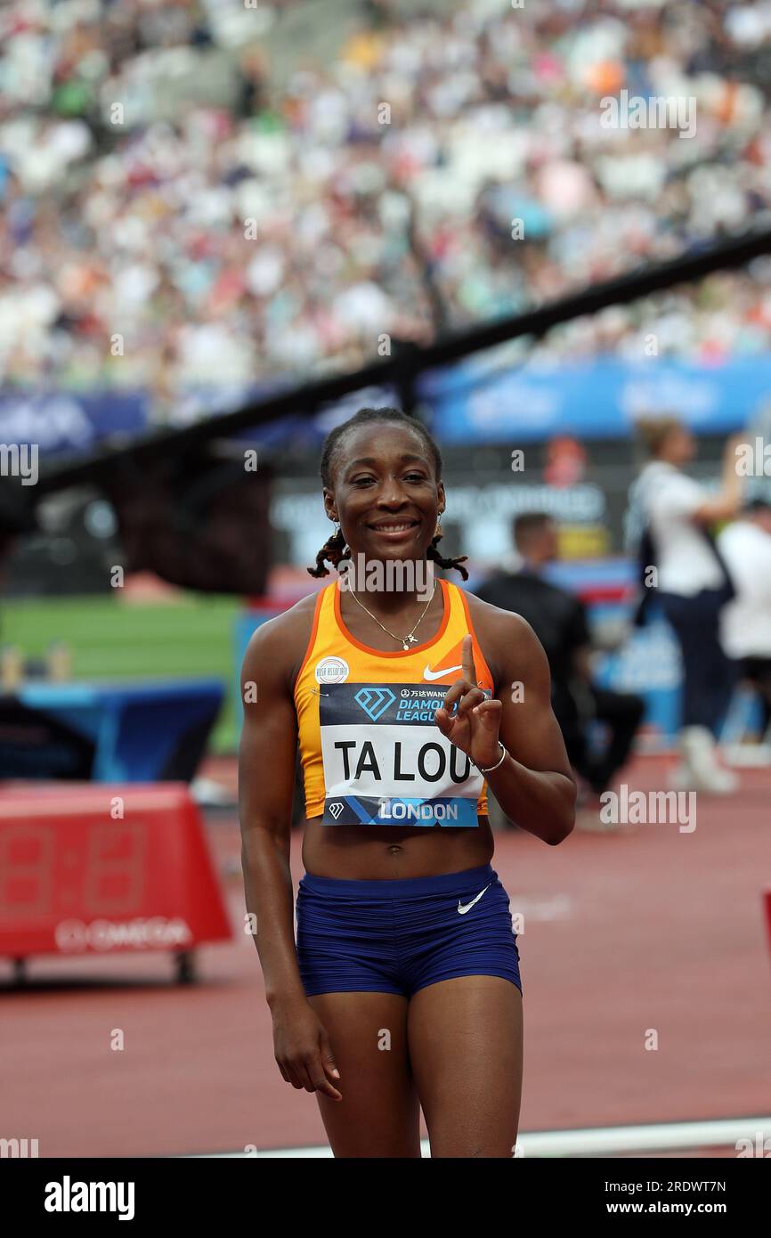 Marie-Josée TA LOU after winning the 100m in the Wanda Diamond League ...