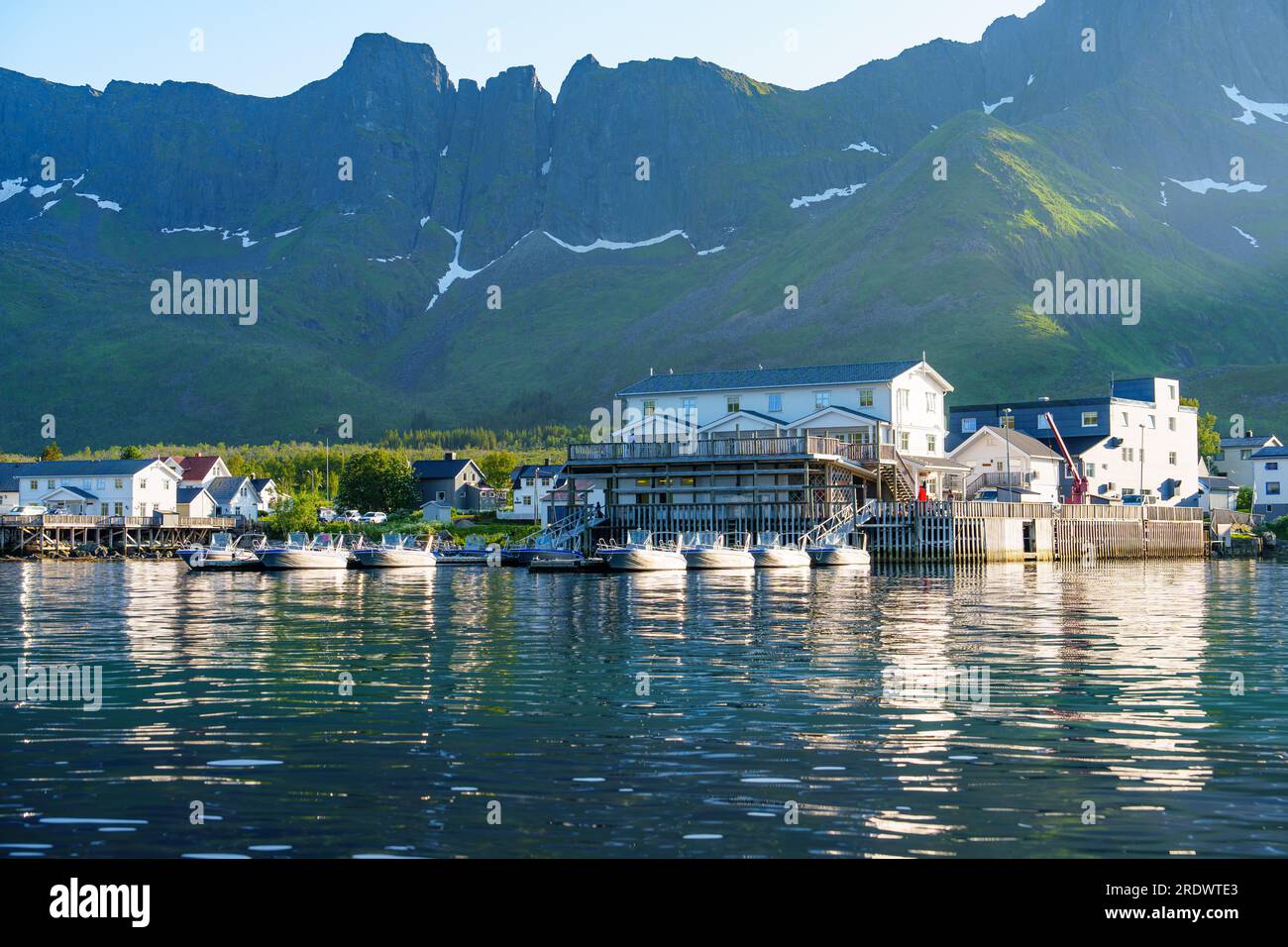 Fishing base in village Mefjordvaer, island Senja, Norway, Mefjord ...