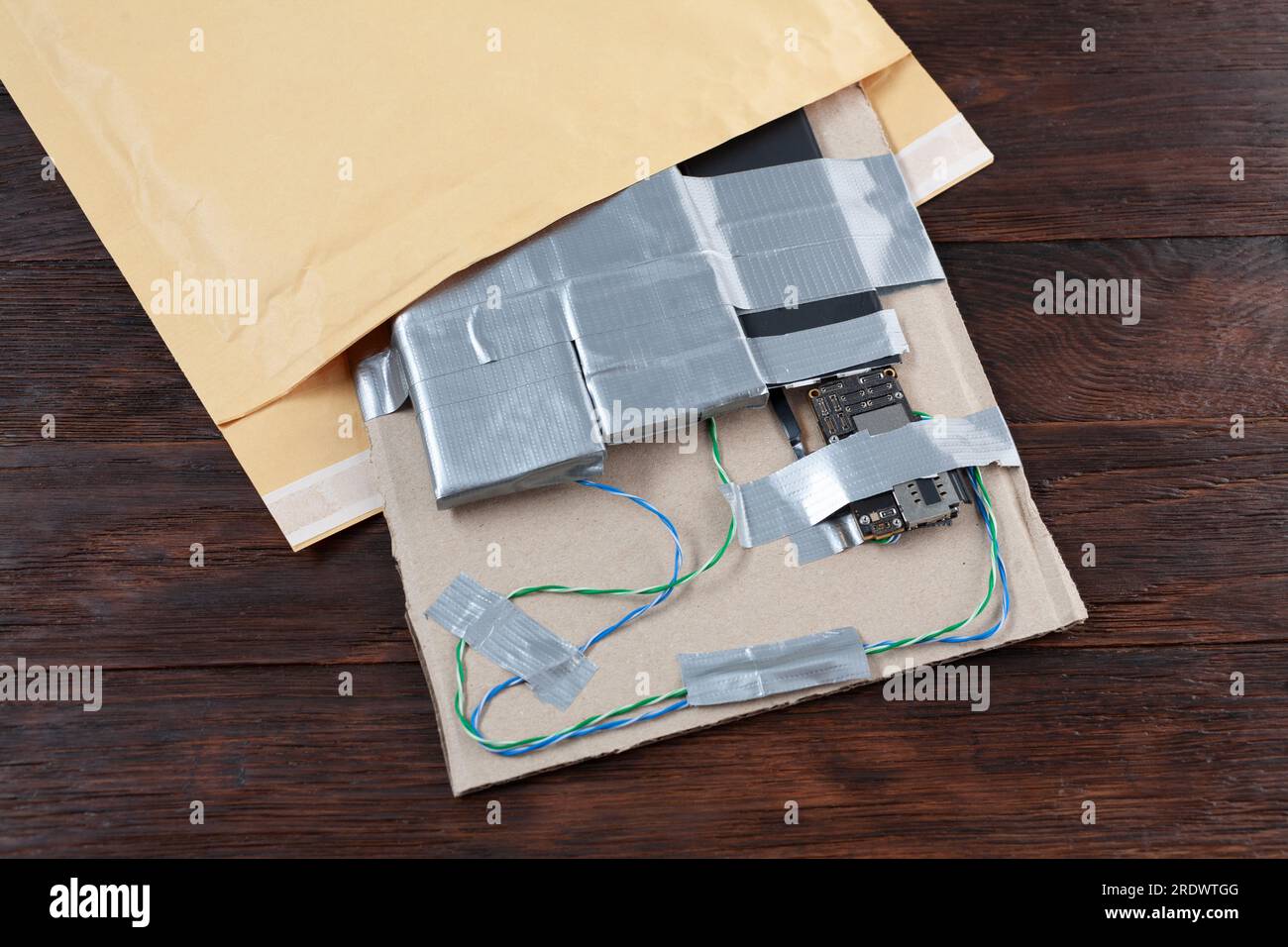 Mail bomb. Improvised Explosive Device with plastic explosive C-4 and ...