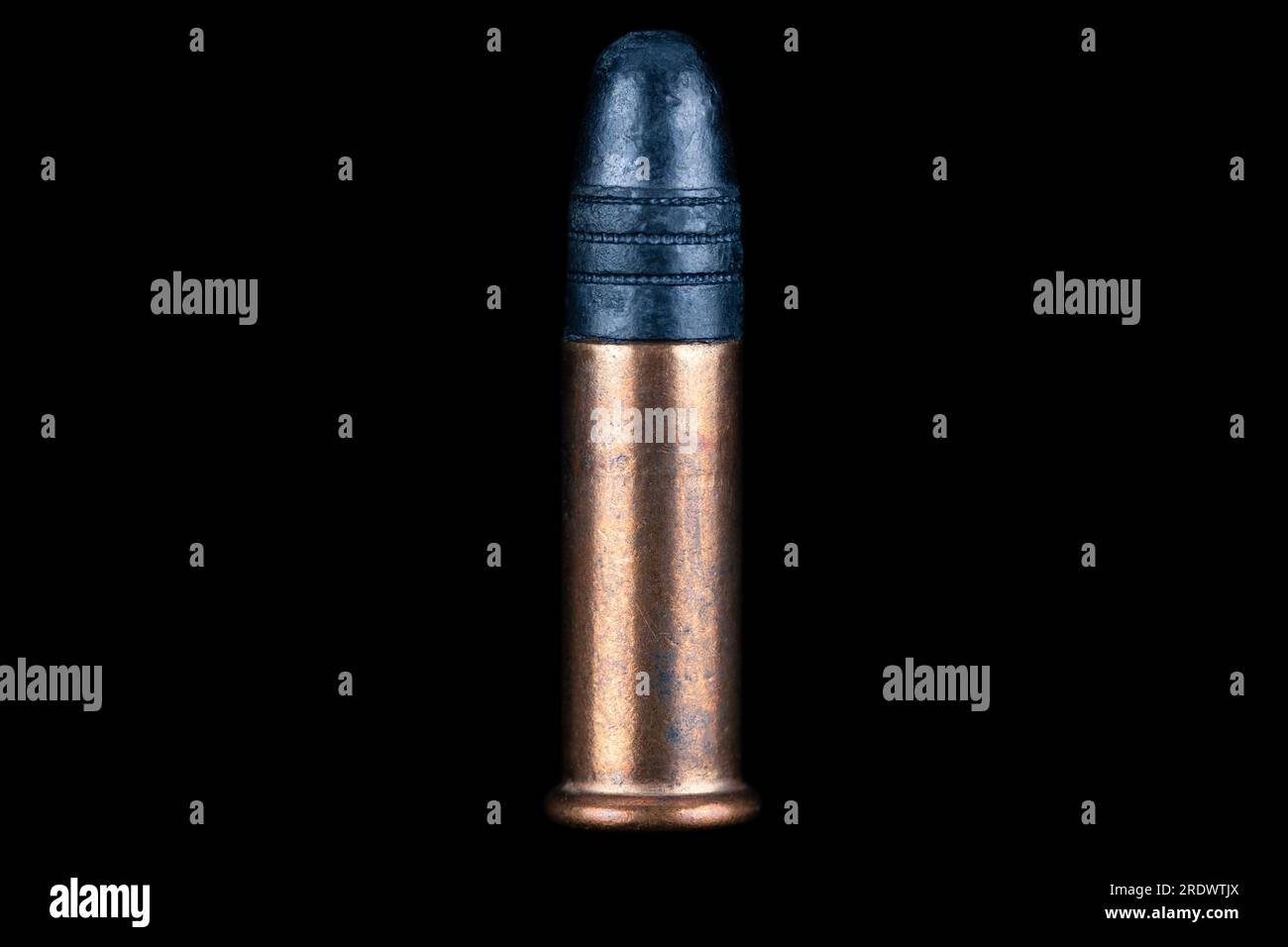 .22 caliber round isolated on black background Stock Photo - Alamy