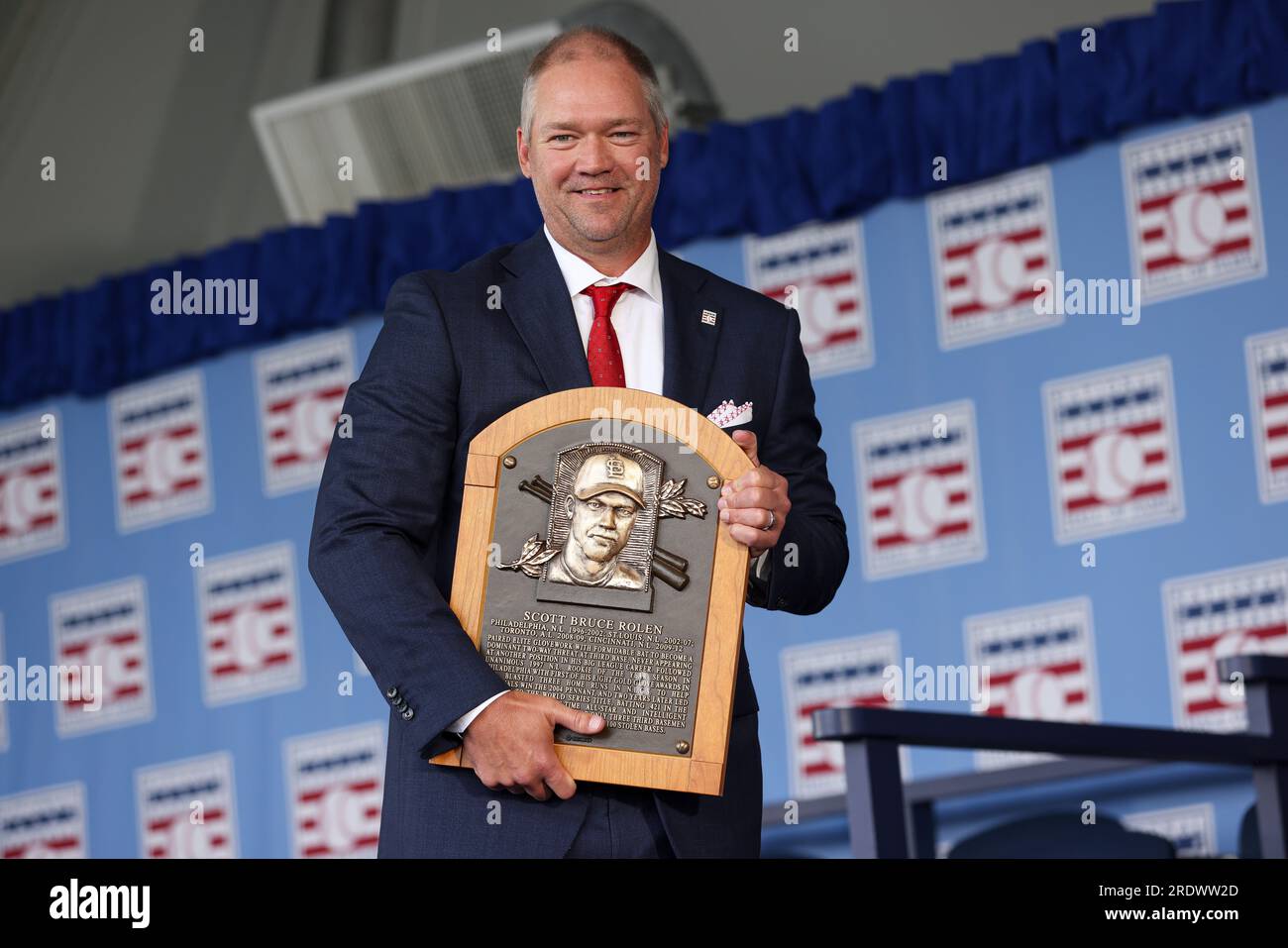 Hall of Fame inductee Scott Rolen poses for a picture during the ...