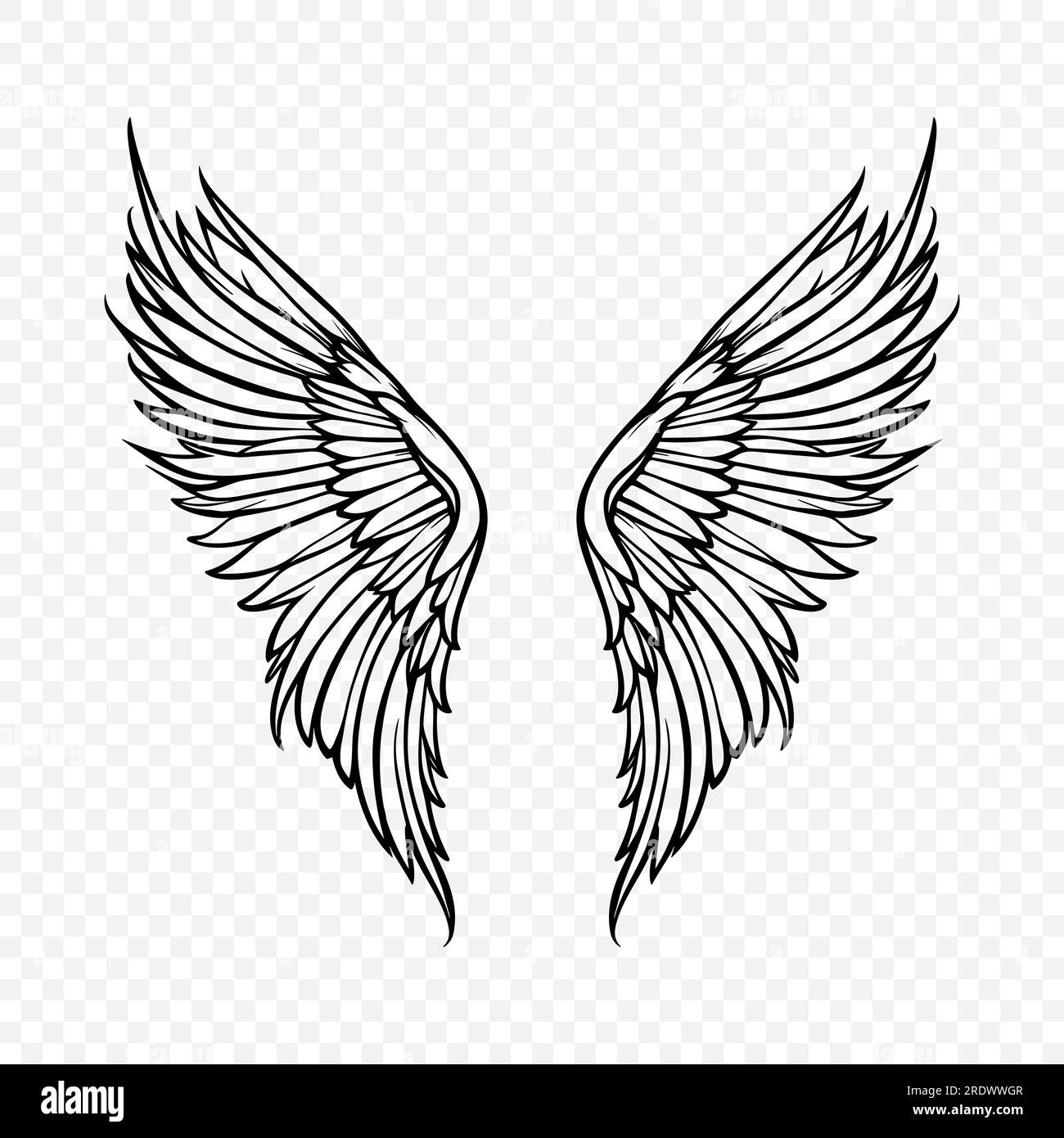 Vector Wings Icon. Vintage Angel Wings Icon, Design Template, Clipart ...