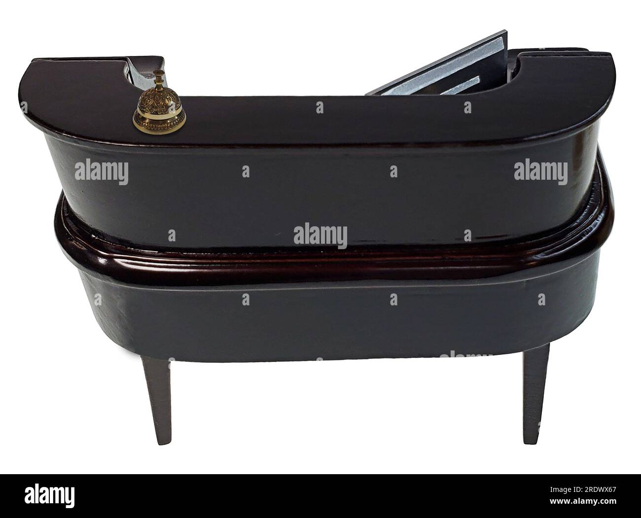 Service reception Desk with computer and service bell Stock Photo - Alamy