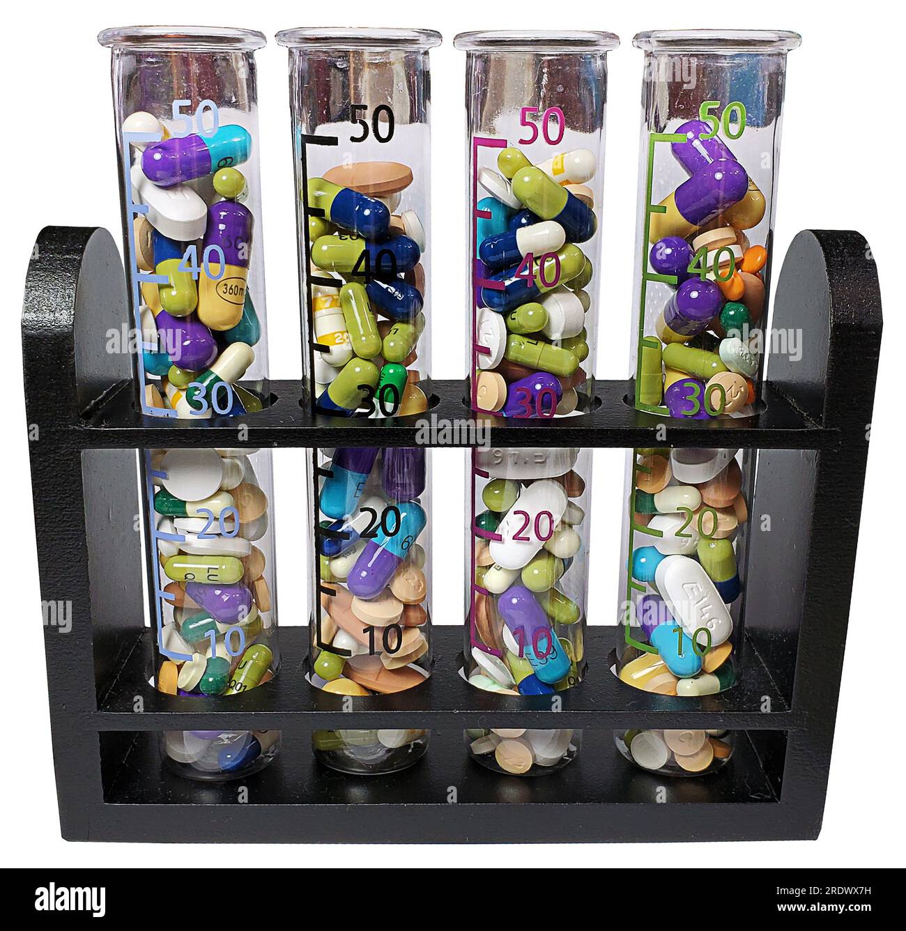 Glass Test Tubes Used during medical and scientific tests filled with ...