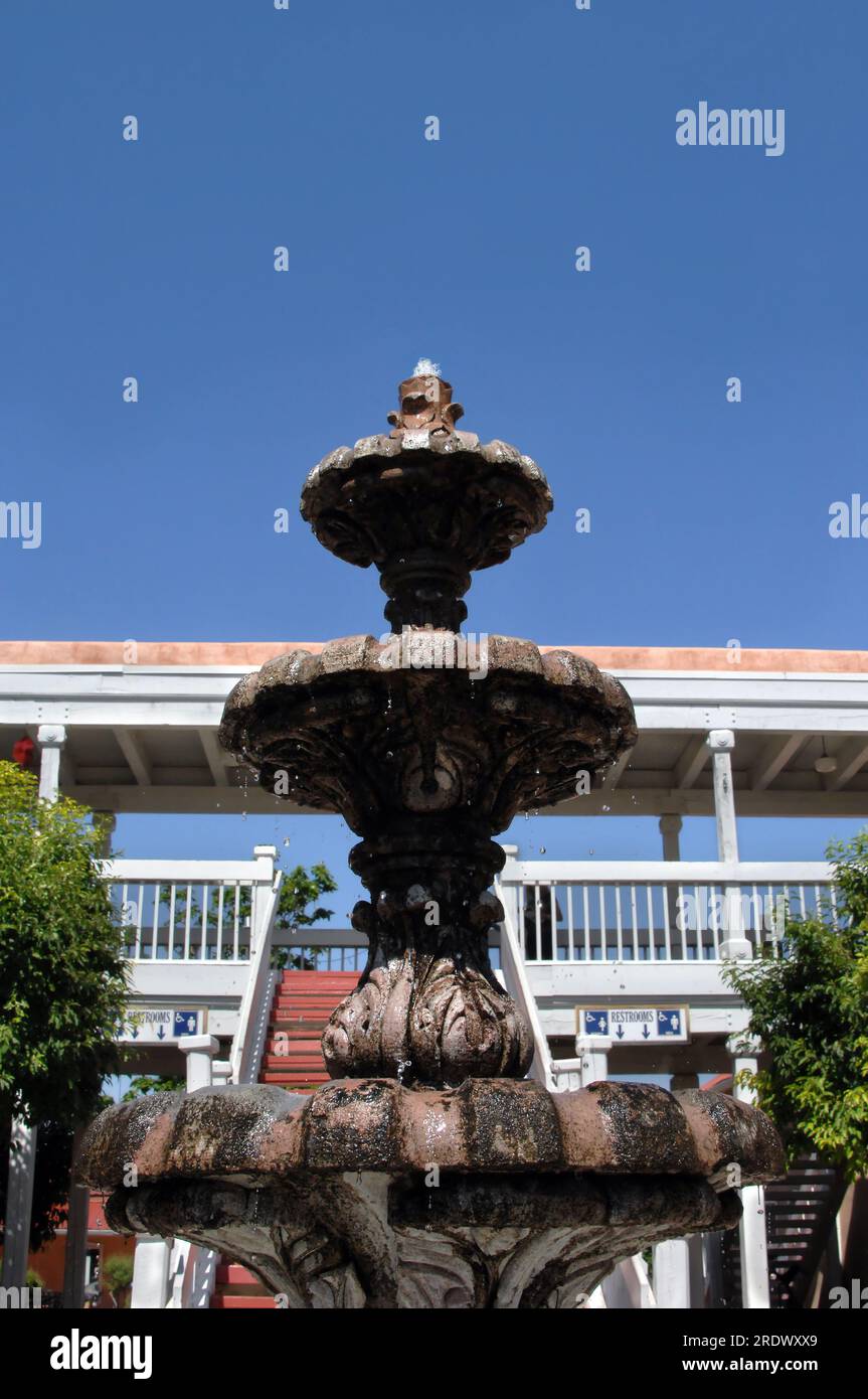 Old Town in Albuquerque still has a Spanish-western feel. This fountain ...