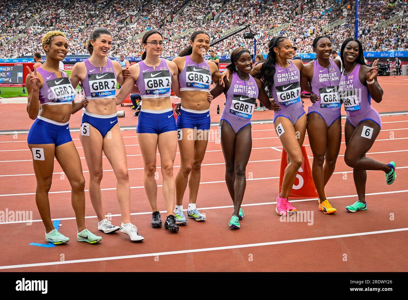 London, UK. 23 July 2023. Great Britain 1 and Great Britain 2 teams ...