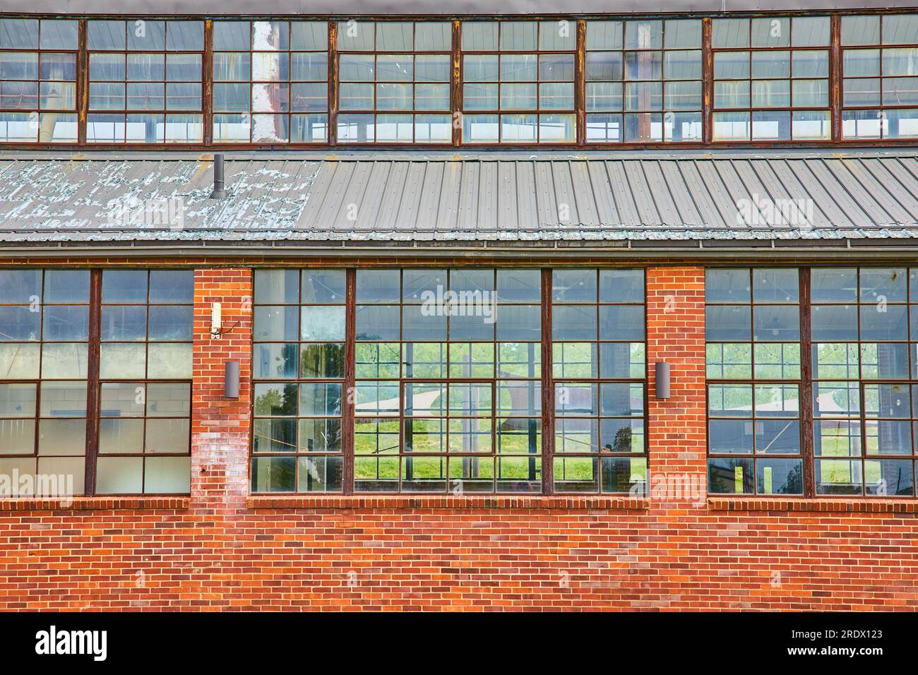 Abandoned glass factory at Ariel Foundation Park with intact windows ...