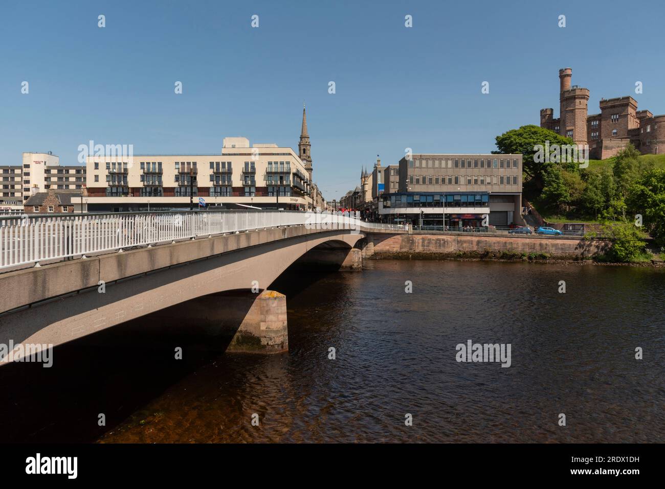 Inverness, Scotland, UK. 3 June 2023. River Ness, Ness bridge leading ...