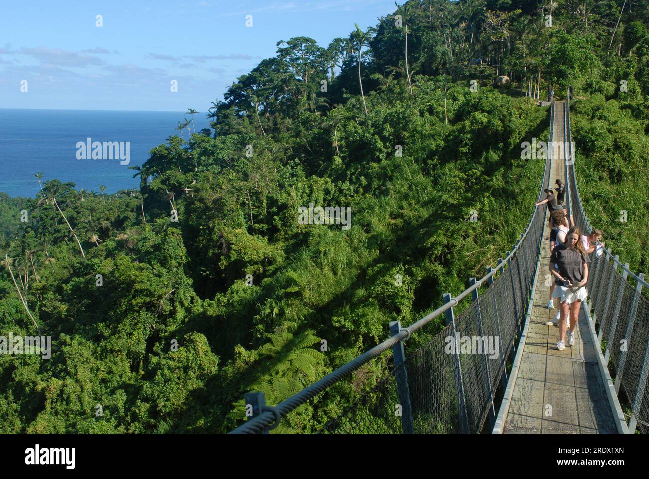 Tourists on the Vanuatu Sky Bridge, Devil's Point Rd, Port Vila ...