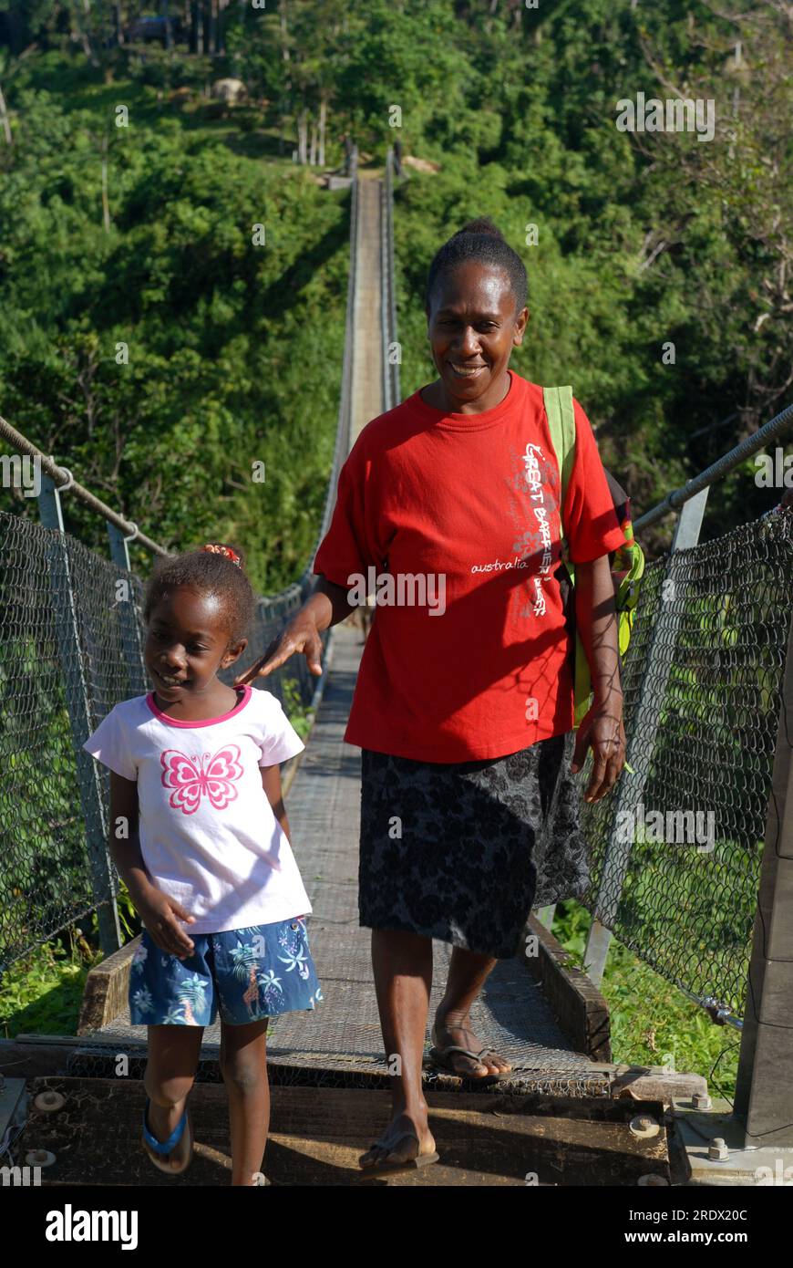 Locals on the Vanuatu Sky Bridge, Devil's Point Rd, Port Vila, Vanuatu ...