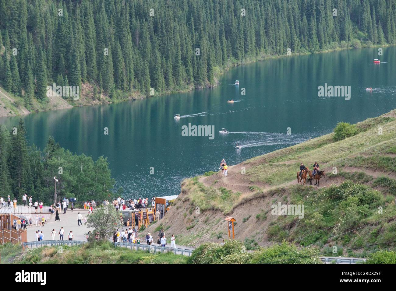 Kazakhstan, Kolsay Lakes National Park. Lower Kolsay Lake Stock Photo ...
