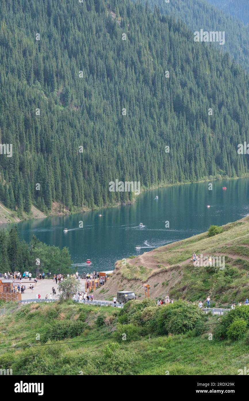 Kazakhstan, Kolsay Lakes National Park. Lower Kolsay Lake Stock Photo ...